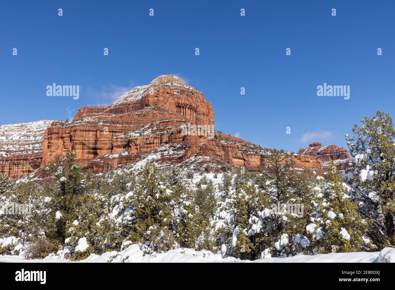 Snow Covered Landscape in the Red Rocks of Sedona Arizona in Winter ...