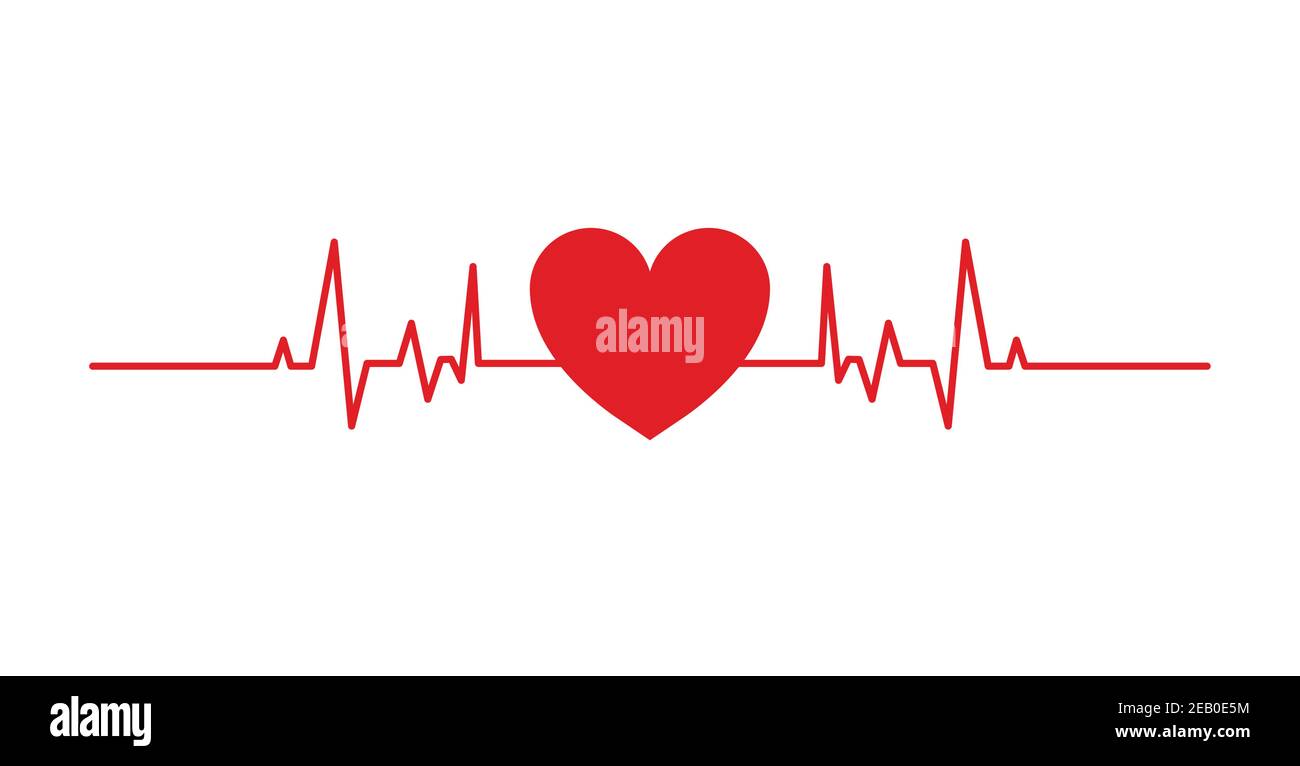 Red heart beat isolated on white background. Heart vector illustration ... Red heart beat isolated on white background. Heart vector illustration ...