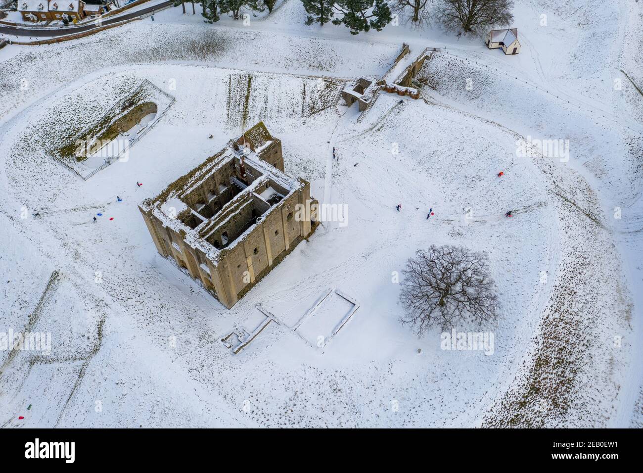 Castle rising norfolk snow hi-res stock photography and images - Alamy