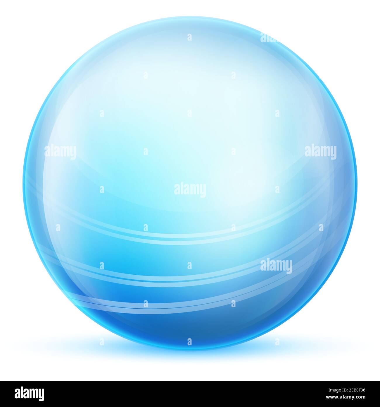 Glass blue ball or precious pearl. Glossy realistic ball, 3D abstract ...