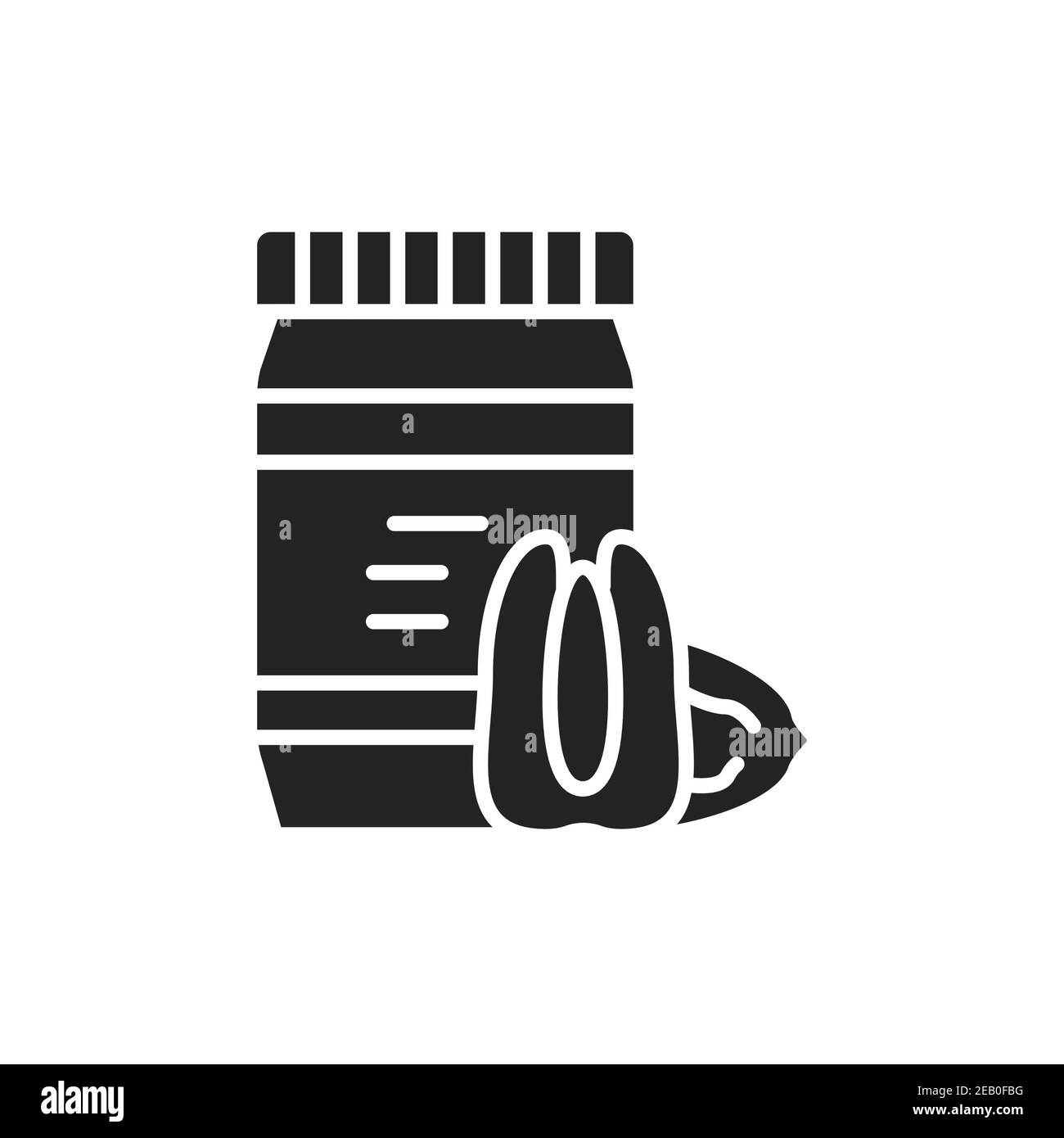 Pecan paste color line icon. Isolated vector element. Outline pictogram ...