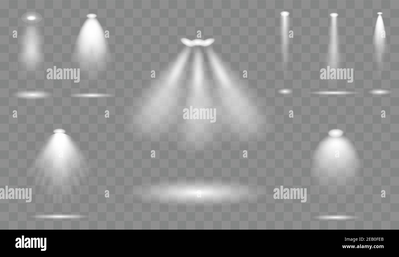 Scene illumination collection, transparent effects. Bright lighting ...