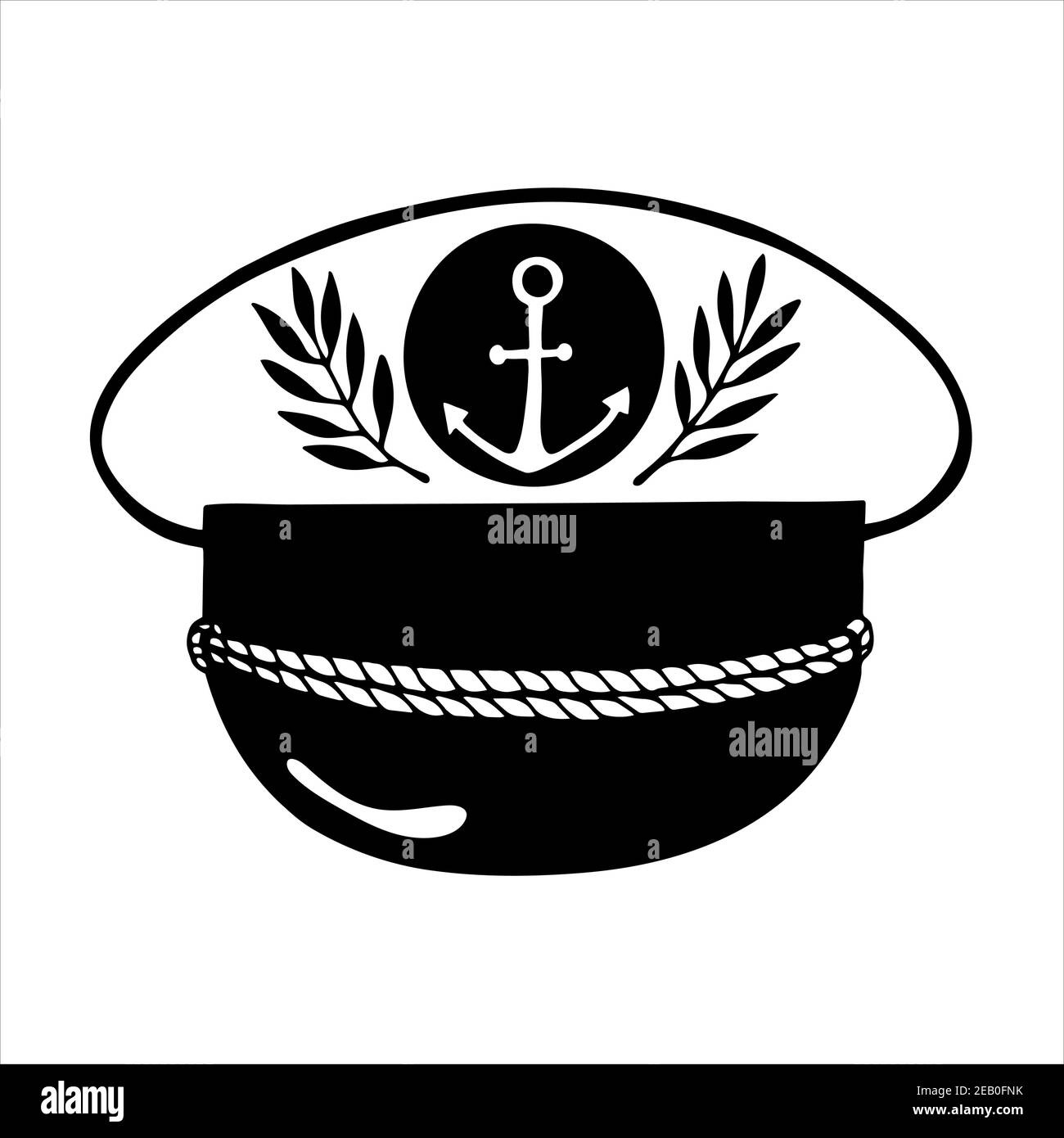 Capitan hat, hand drawn isolated vector illustration Stock Vector Image ...