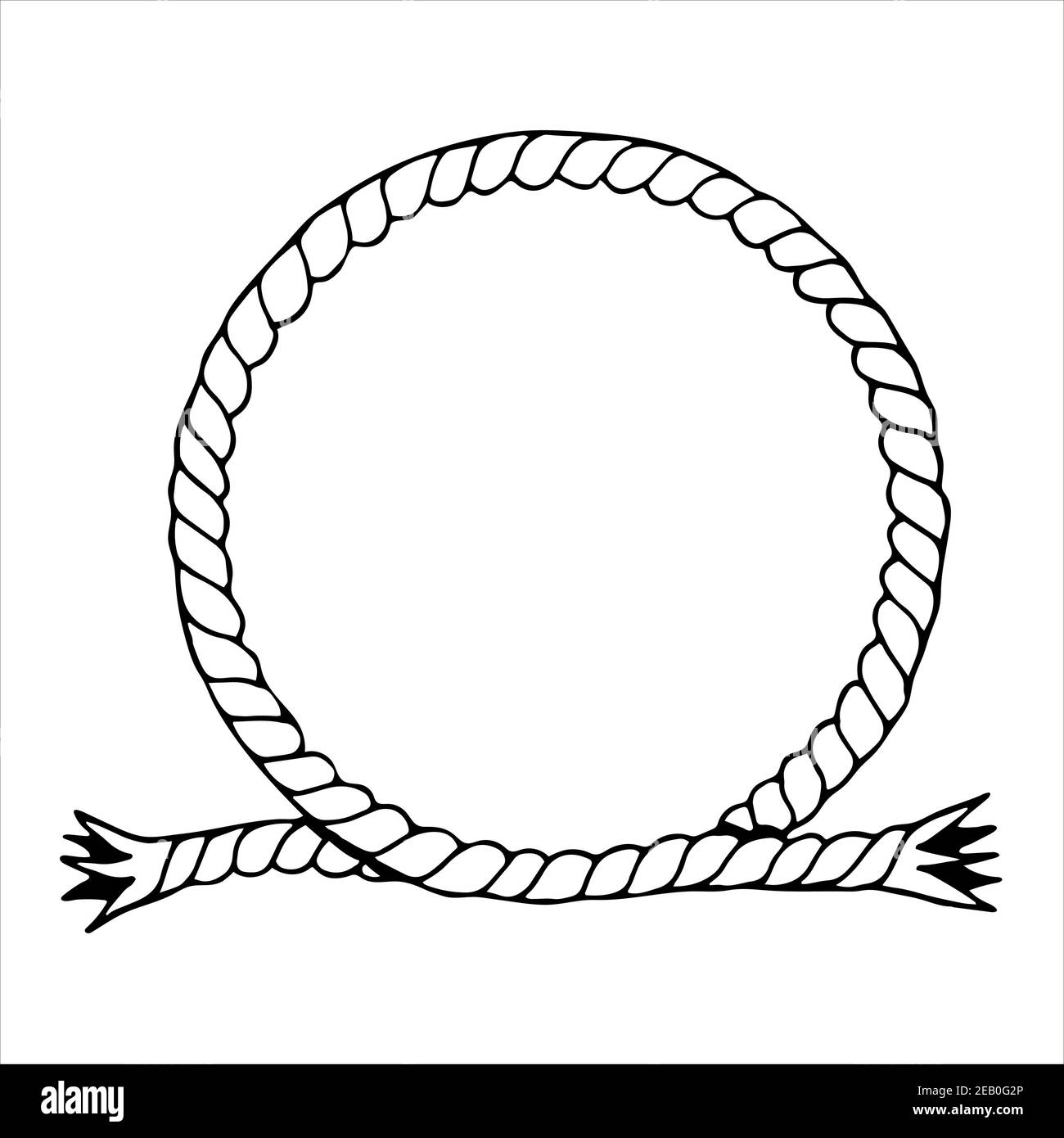 Circle of hawser, hand drawn vector illustration Stock Vector Image ...