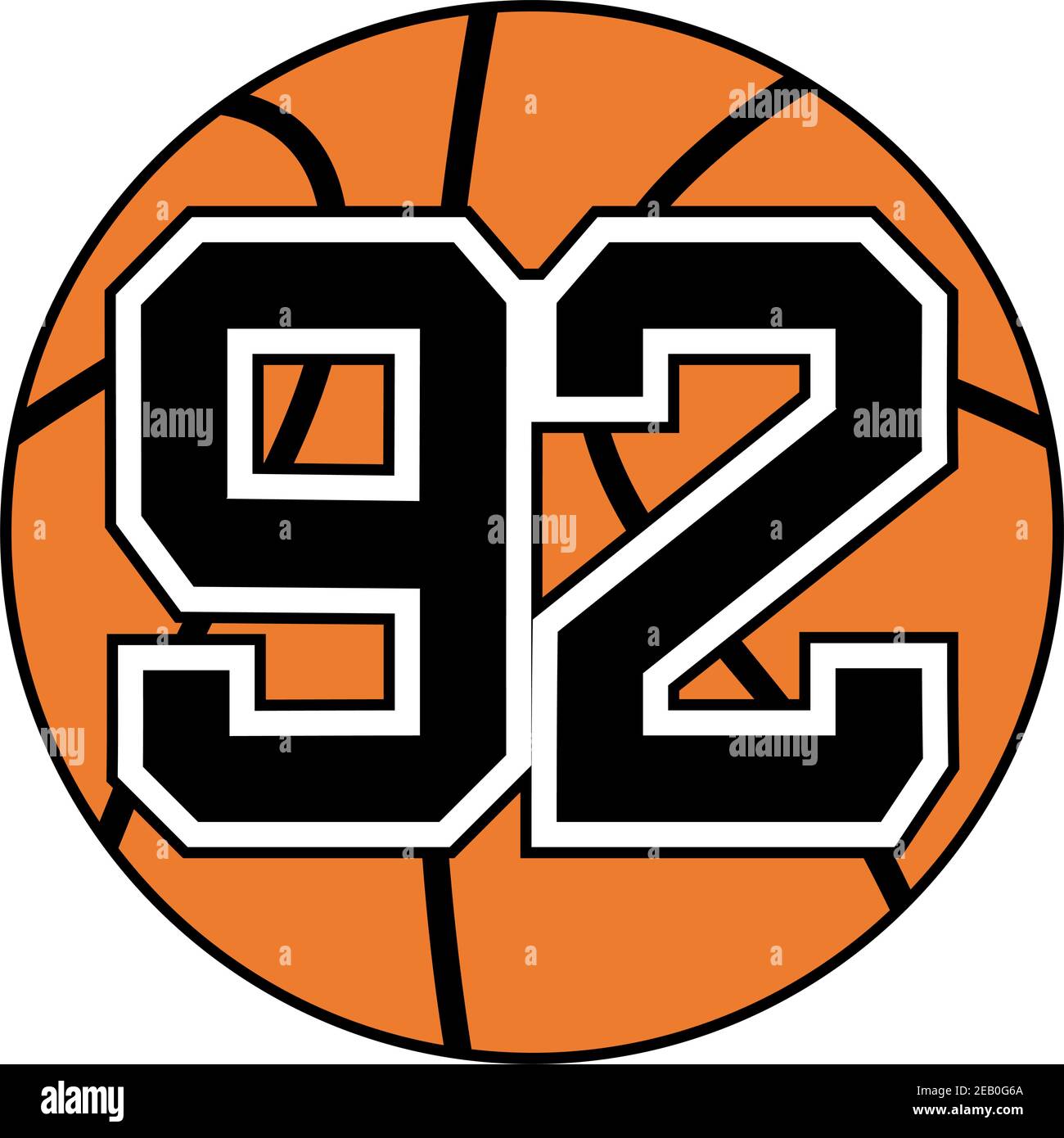 ball of basketball with the number 92 Stock Vector Image & Art - Alamy