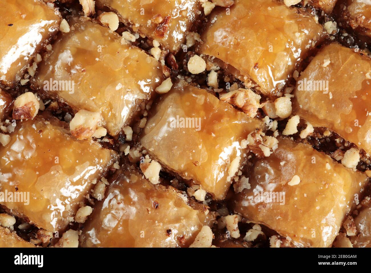 Traditional Turkish dessert Baklava. With walnuts and pistachios Stock ...
