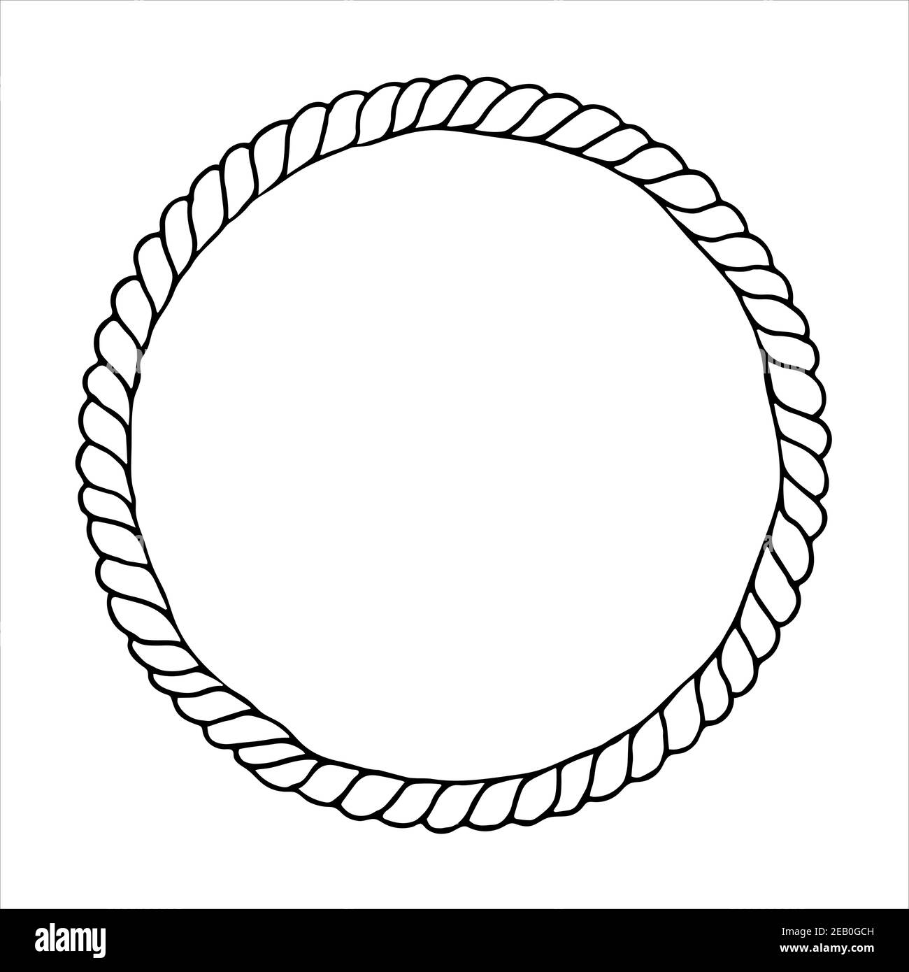 Circle of hawser, hand drawn vector illustration Stock Vector Image ...