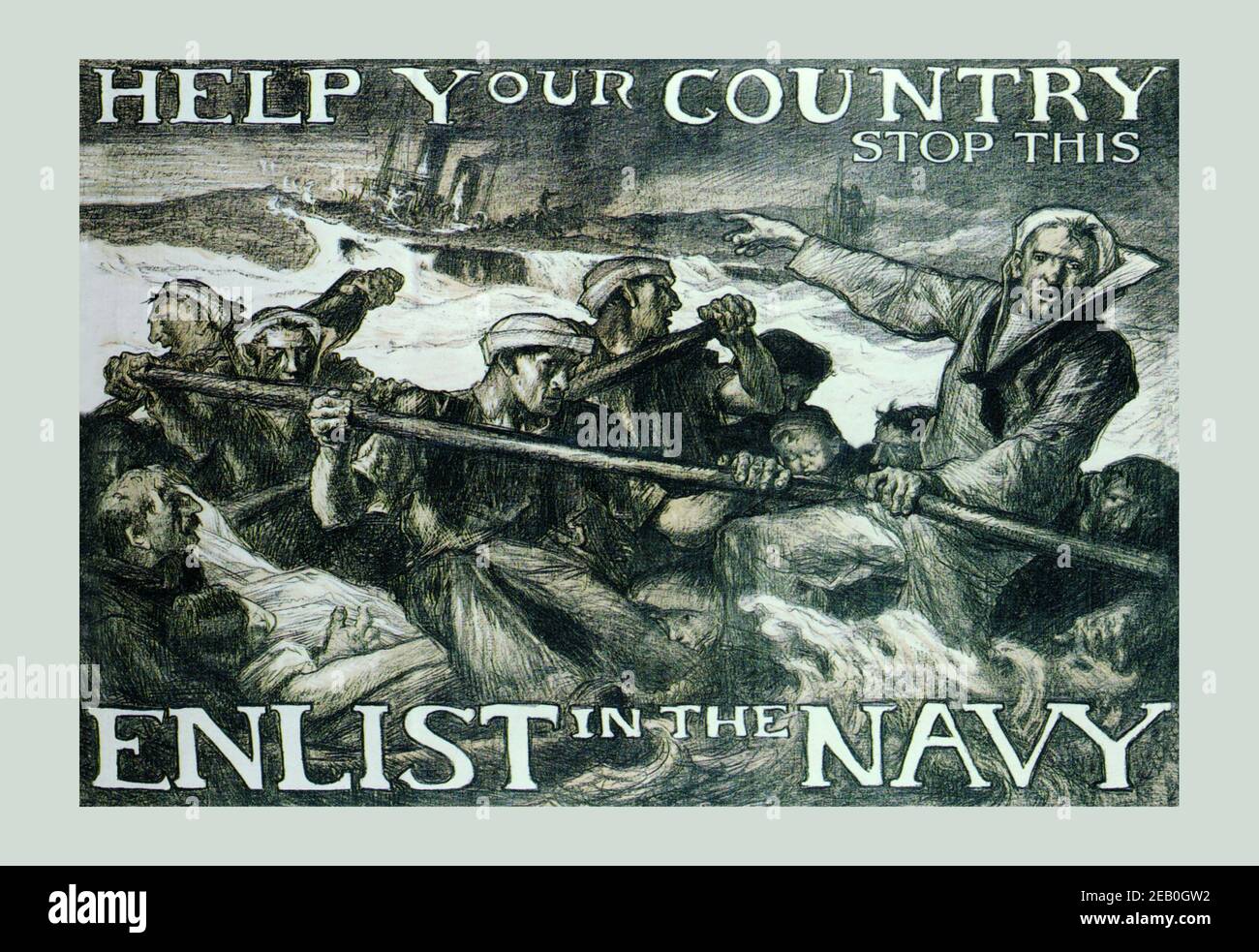 Help Your Country Stop This. Enlist in the Navy Stock Photo - Alamy