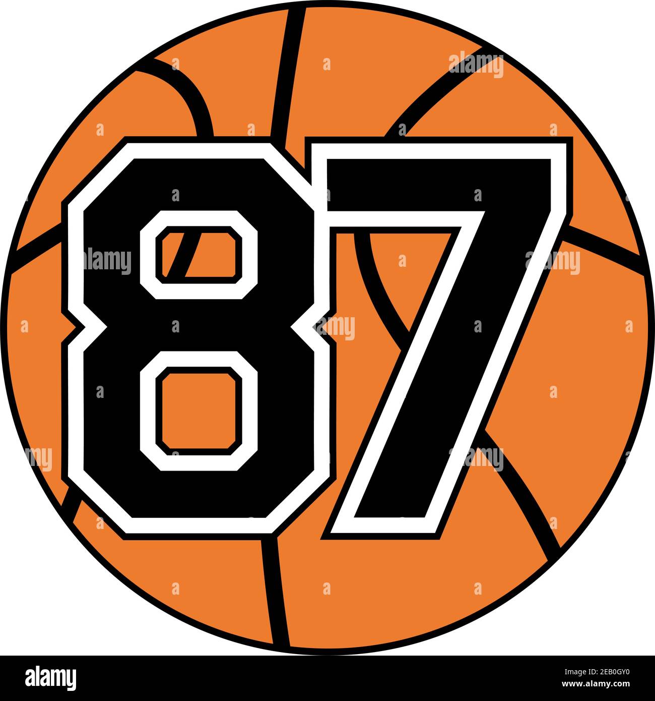 ball of basketball with the number 87 Stock Vector Image & Art - Alamy