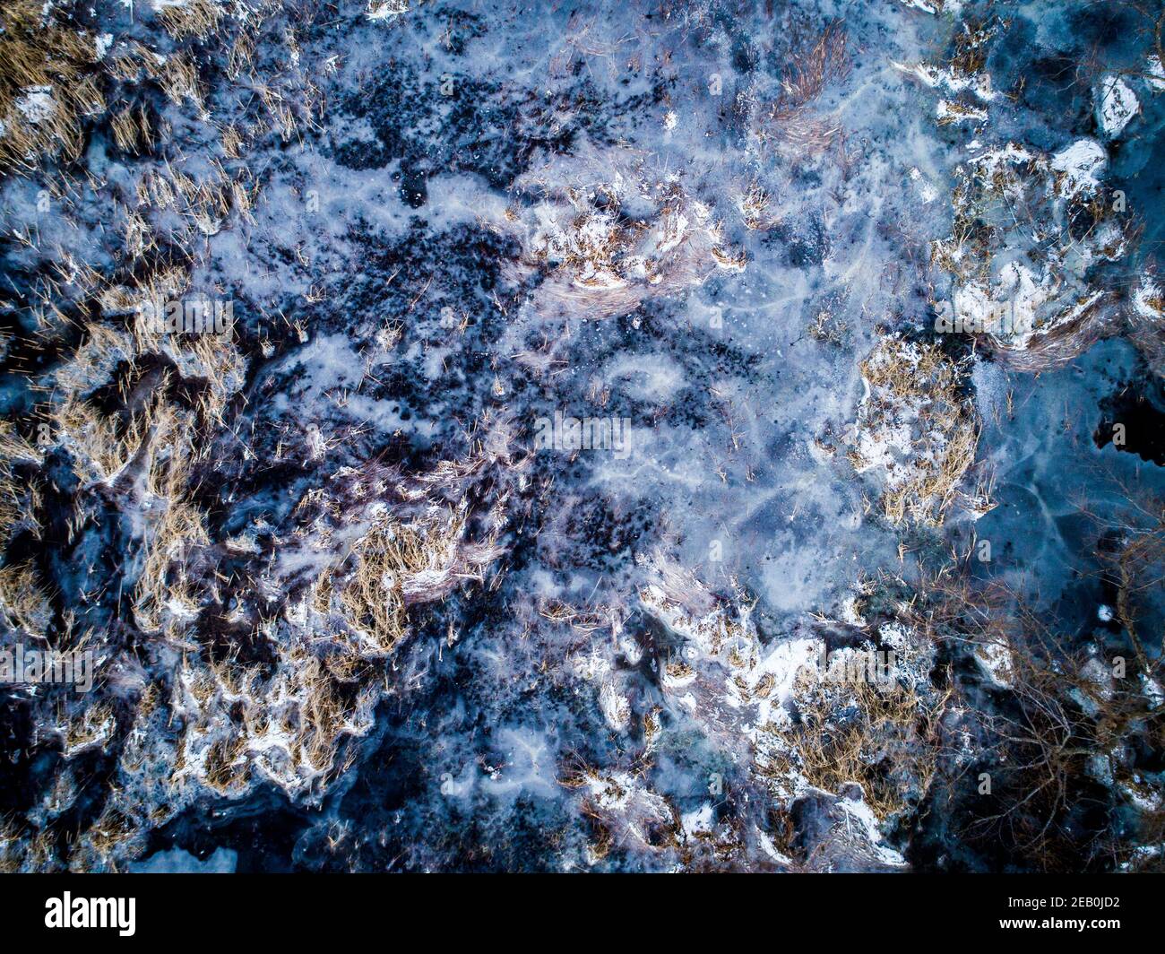 Abstract aerial view of water and ice patterns Stock Photo - Alamy