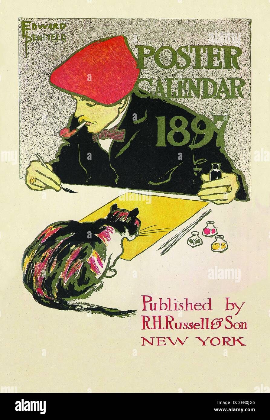 Poster Calendar 1897 1897 Stock Photo - Alamy