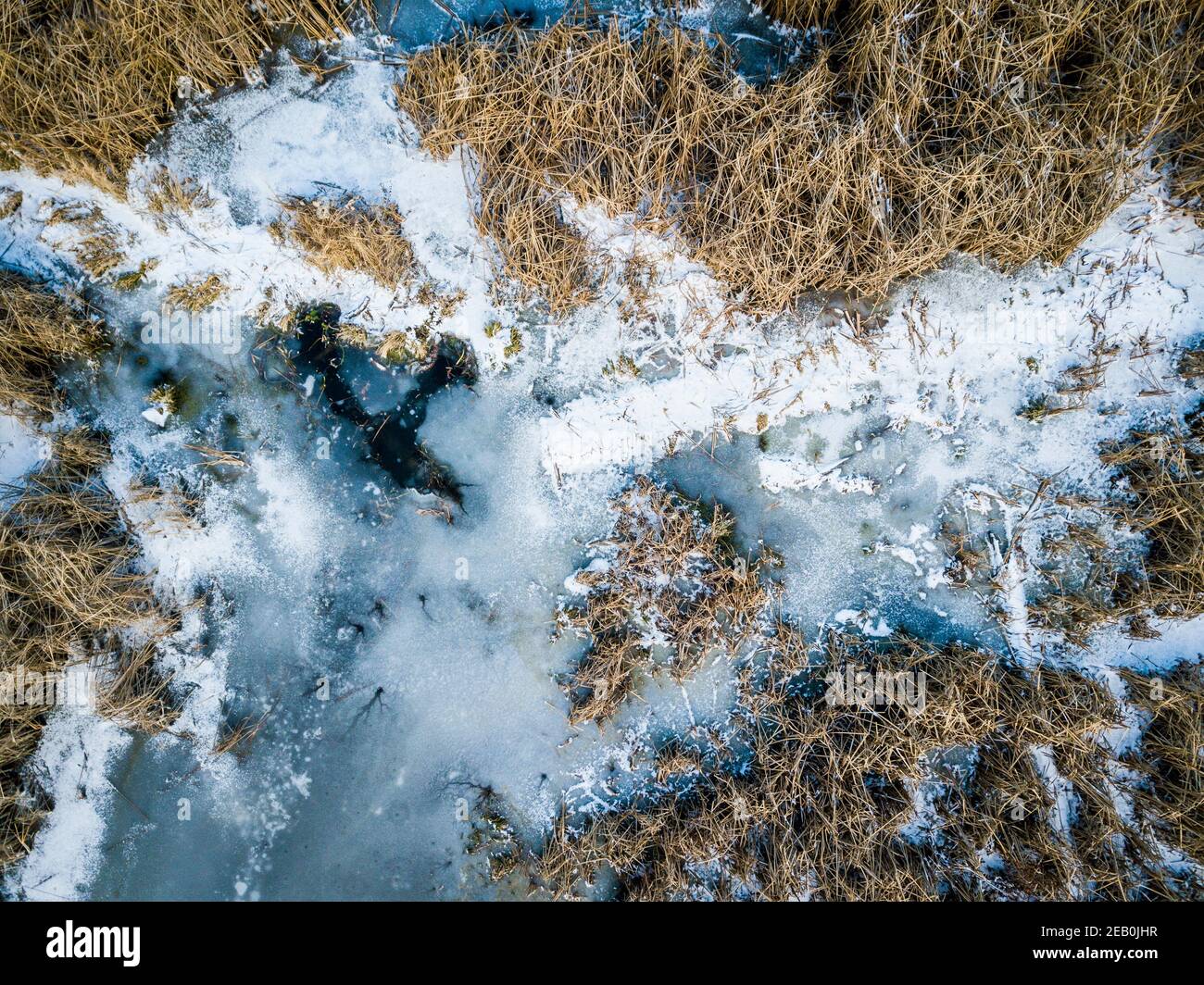 Abstract aerial view of water and ice patterns Stock Photo - Alamy