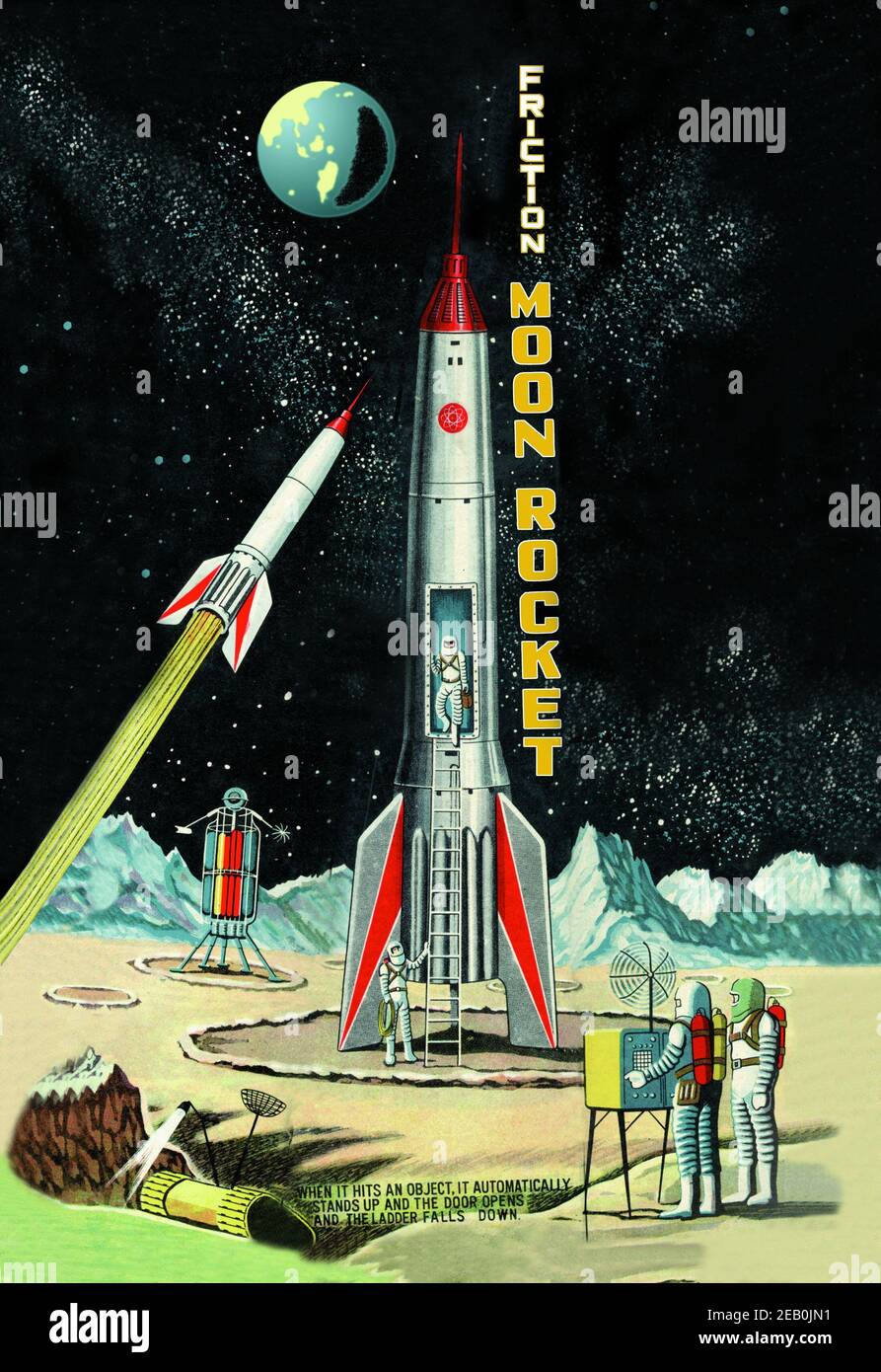 Friction Moon Rocket 1950 Stock Photo - Alamy