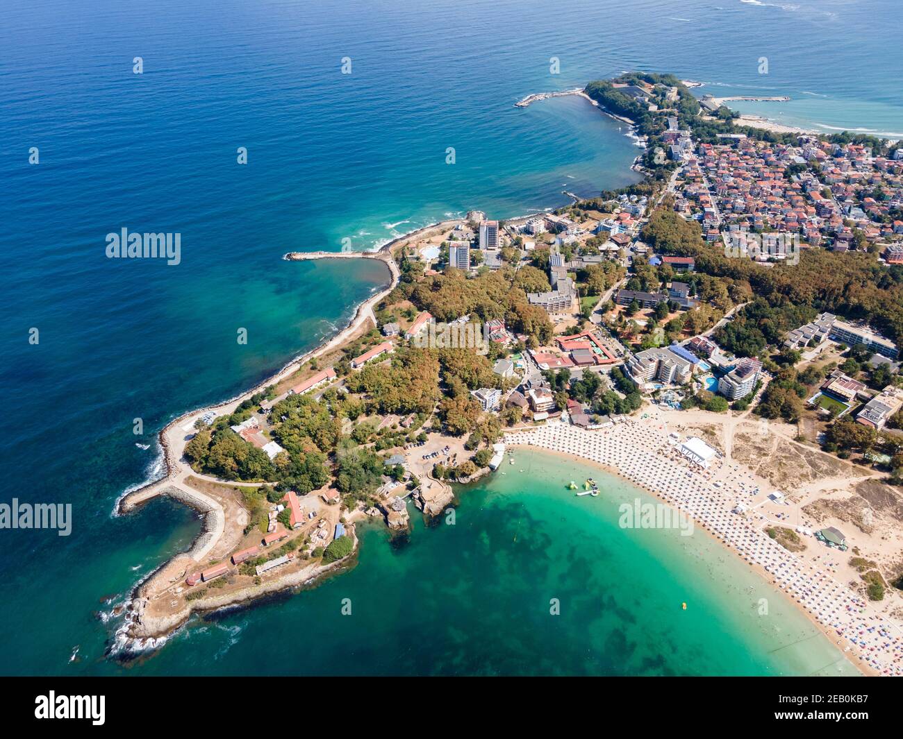 Amazing Aerial view of town of Kiten, Burgas Region, Bulgaria Stock ...