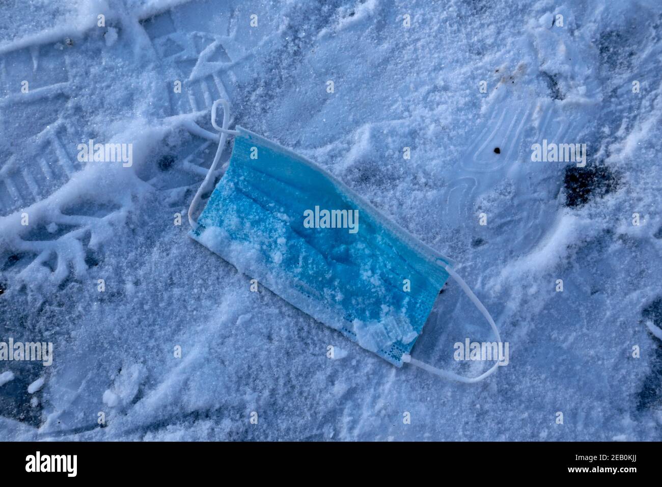 medical mask, everyday mask, used everyday mask thrown on the street ...