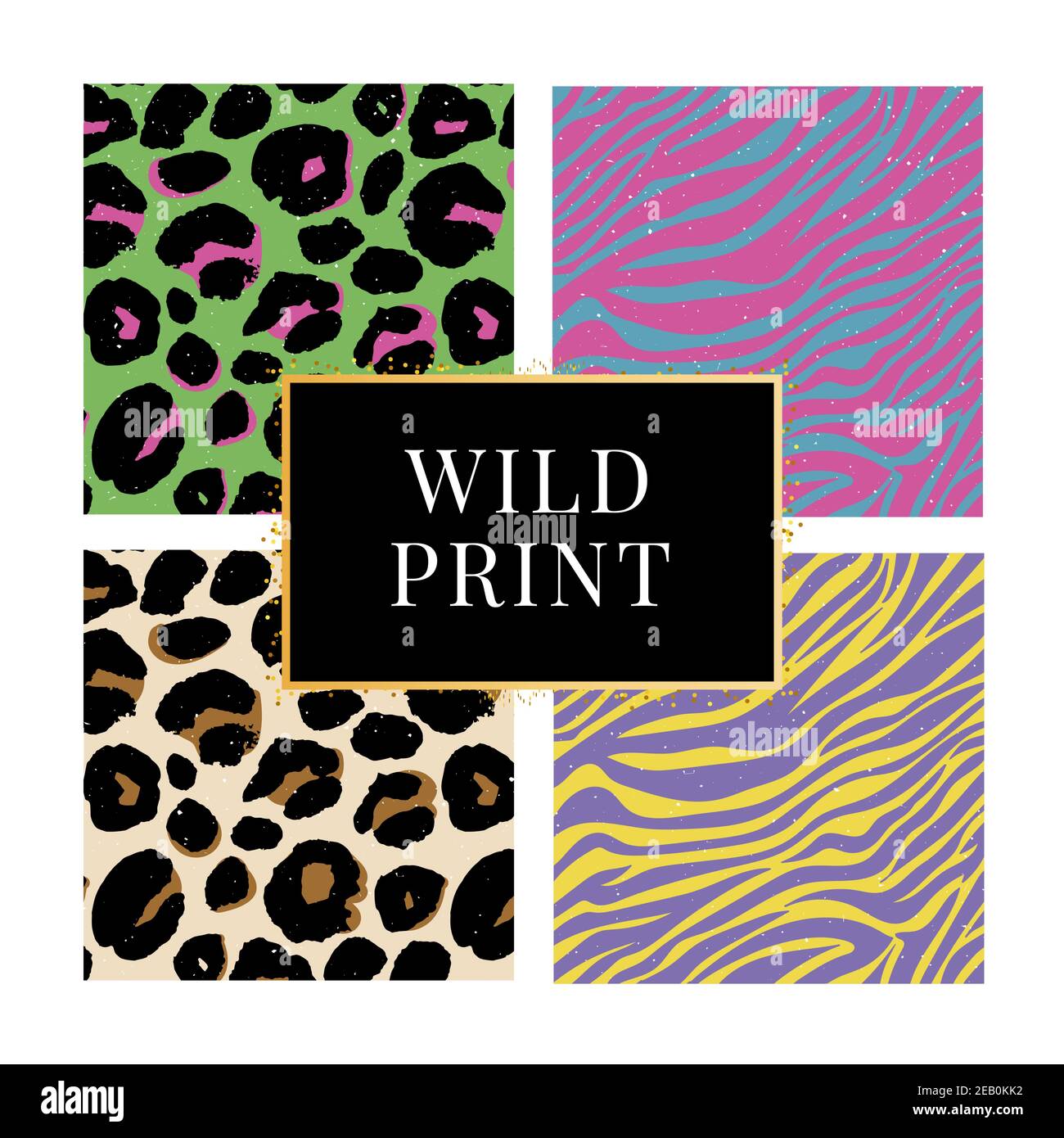 A collection of four different animal print backgrounds. Eps 10 Stock ...