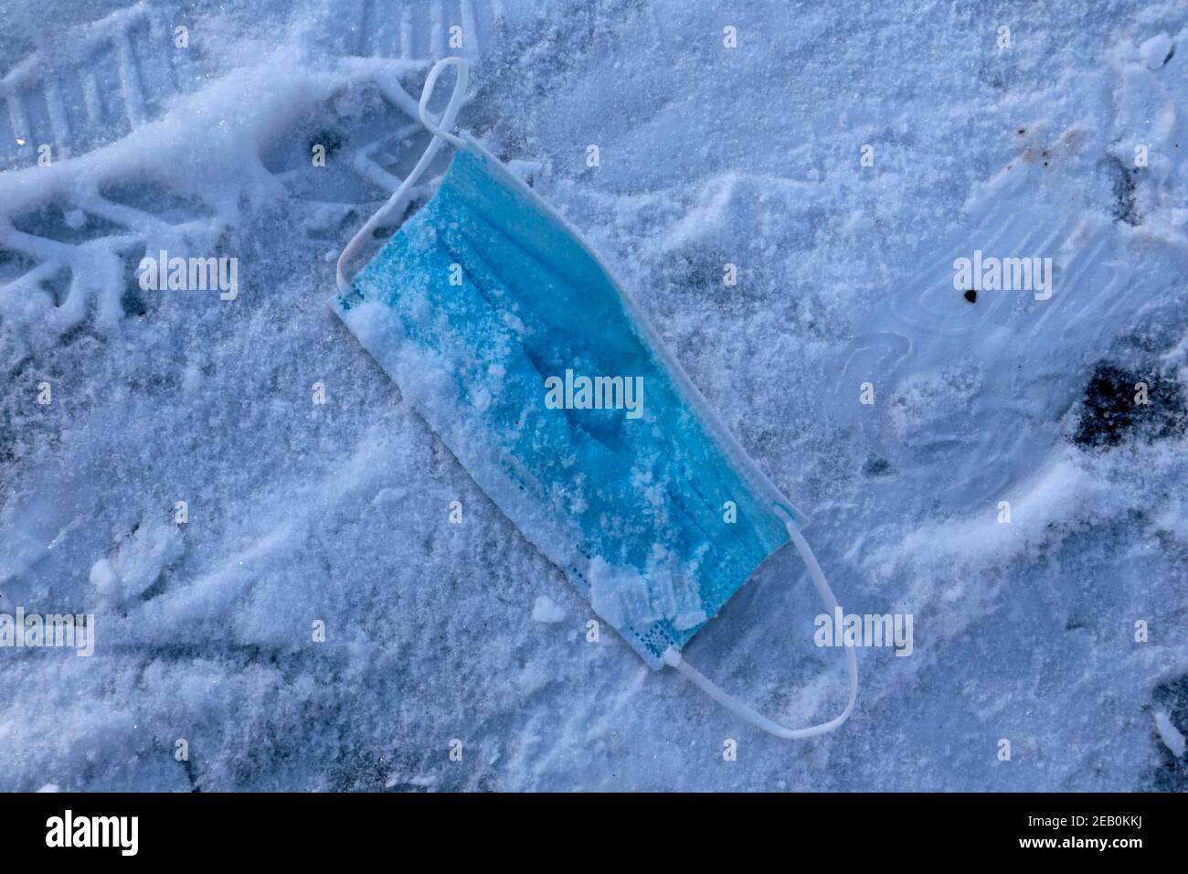 medical mask, everyday mask, used everyday mask thrown on the street ...