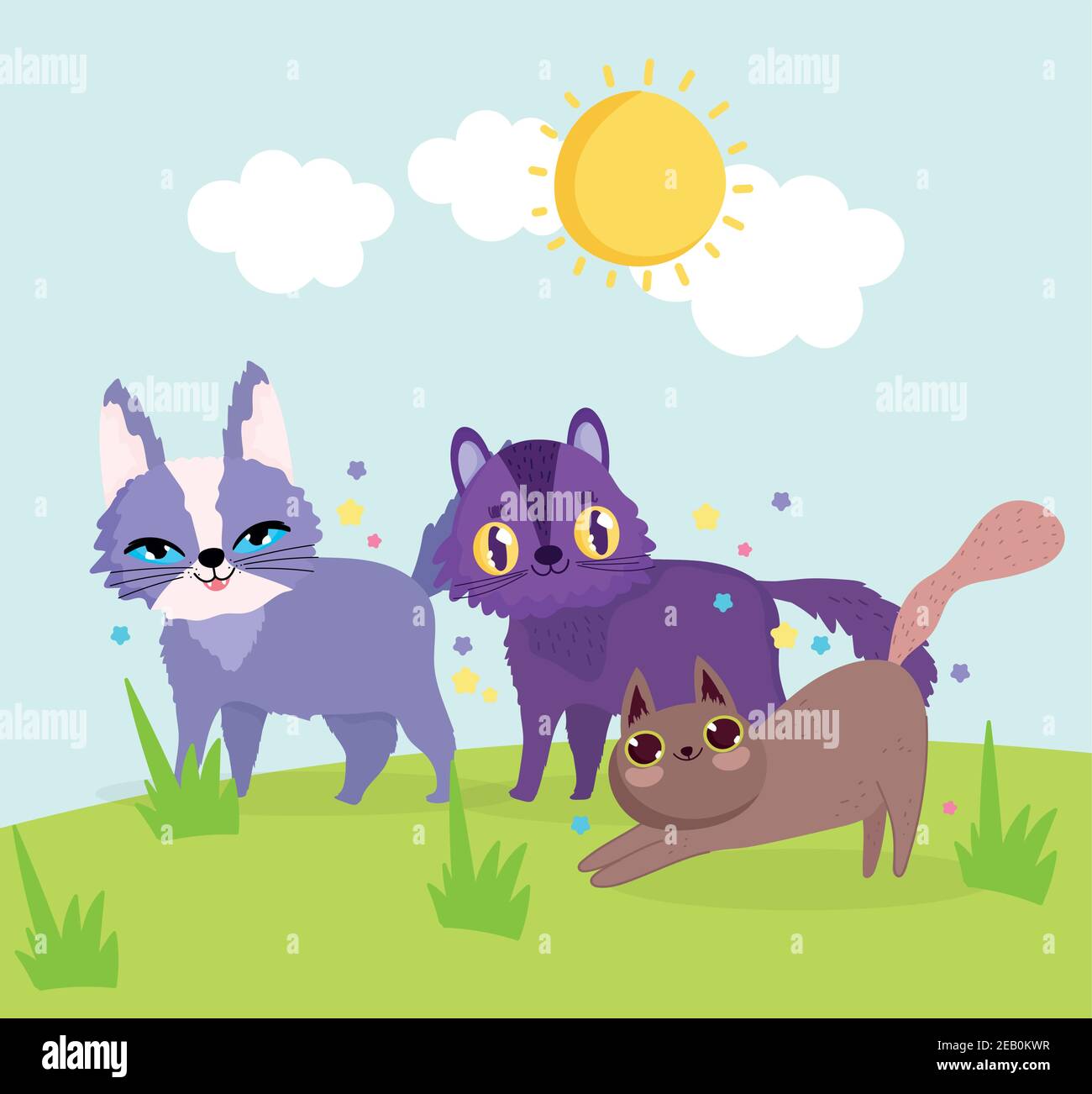 Domestic cats grass Stock Vector Images - Alamy