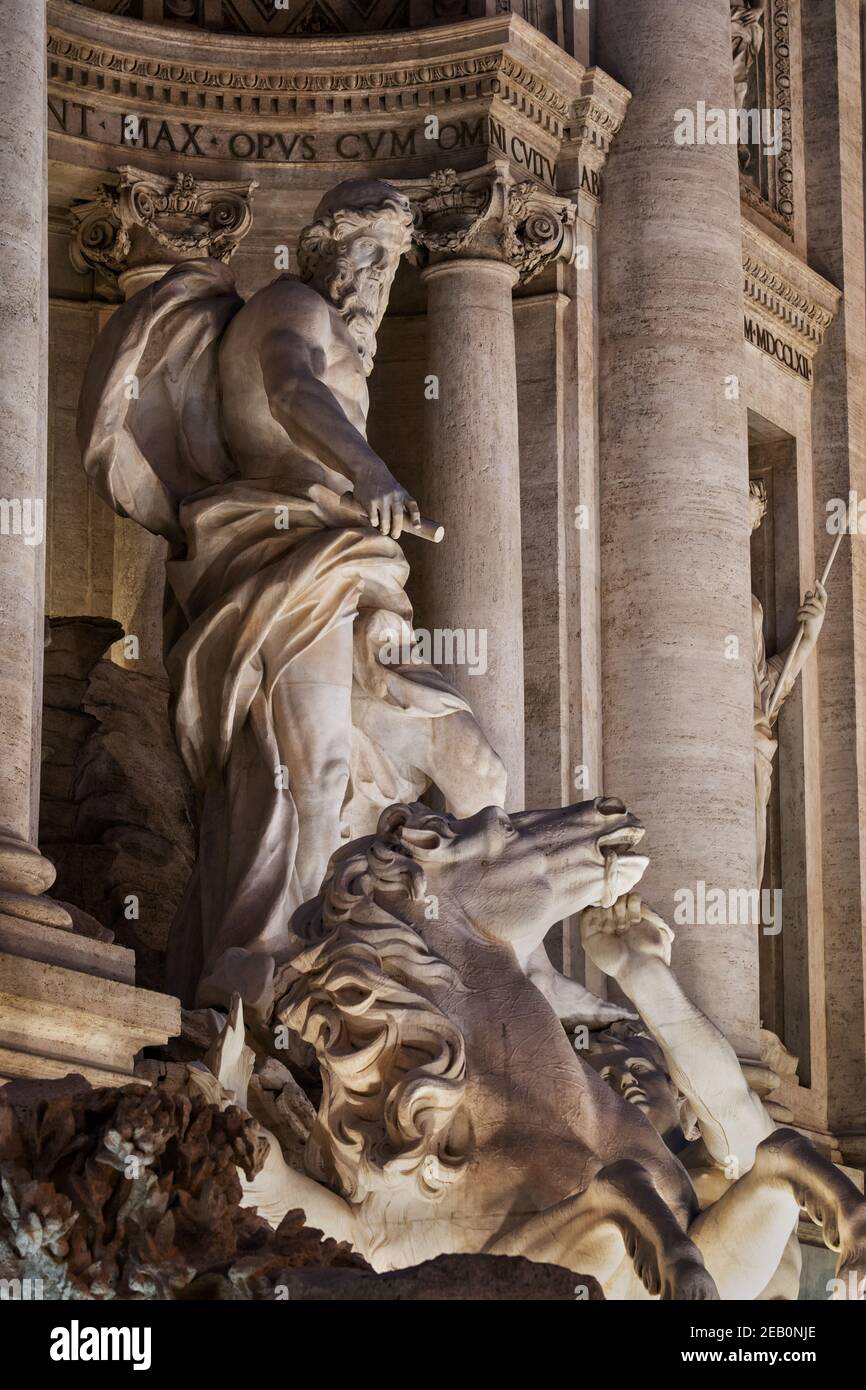 Oceanus pietro bracci trevi fountain hi-res stock photography and ...