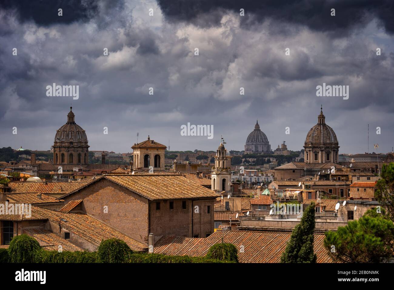 Rome cityscape in Italy, capital city skyline from Capitoline Hill ...