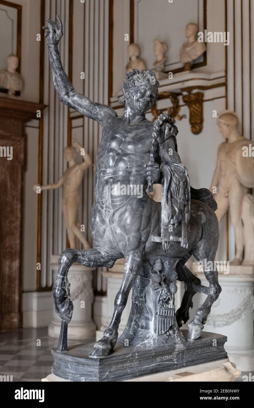 Statue of Old Centaur from 117-138 A.D. in the Great Hall in Capitoline ...