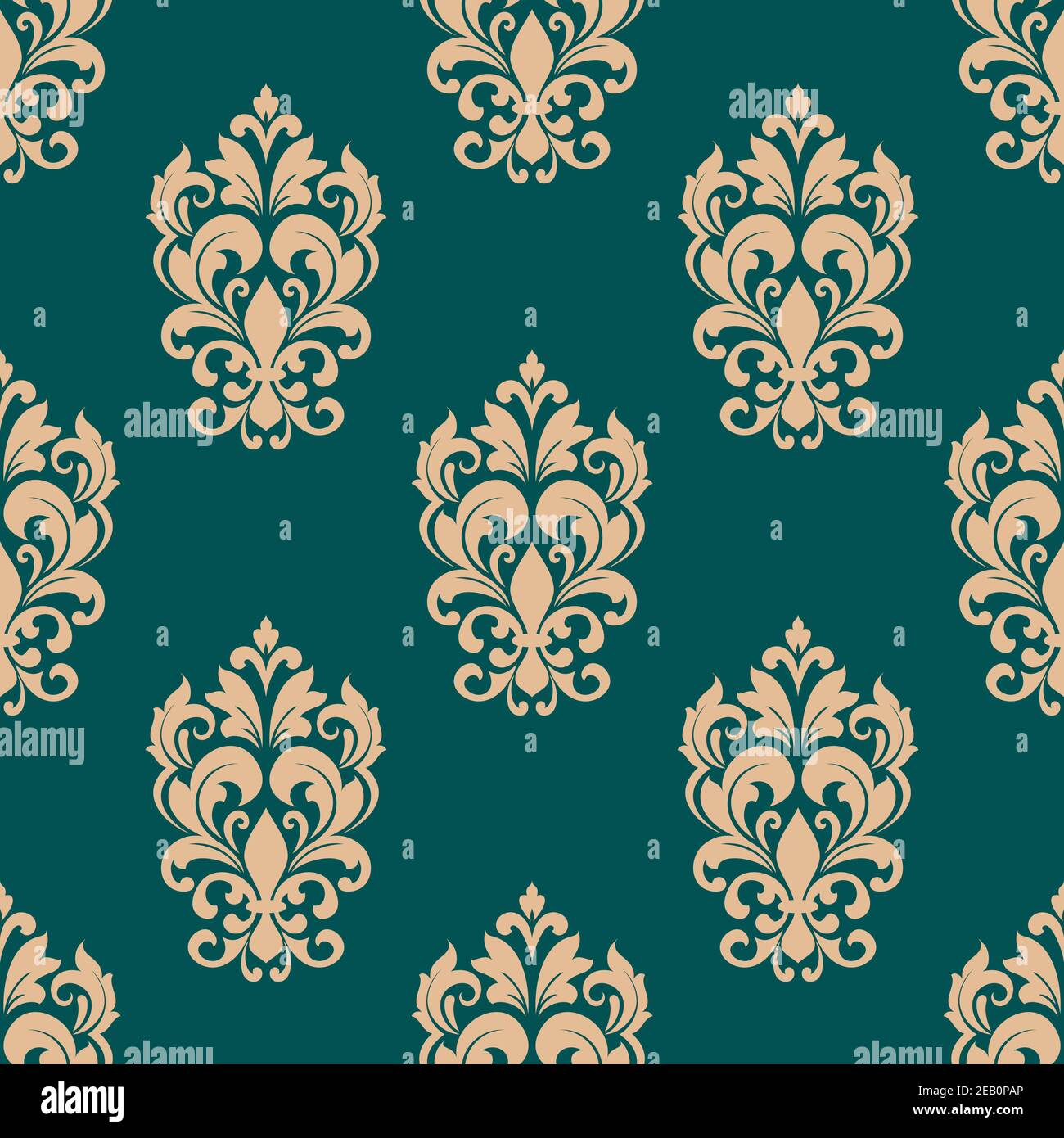 Decor with endlessly recurring foliage design in victorian style for ...