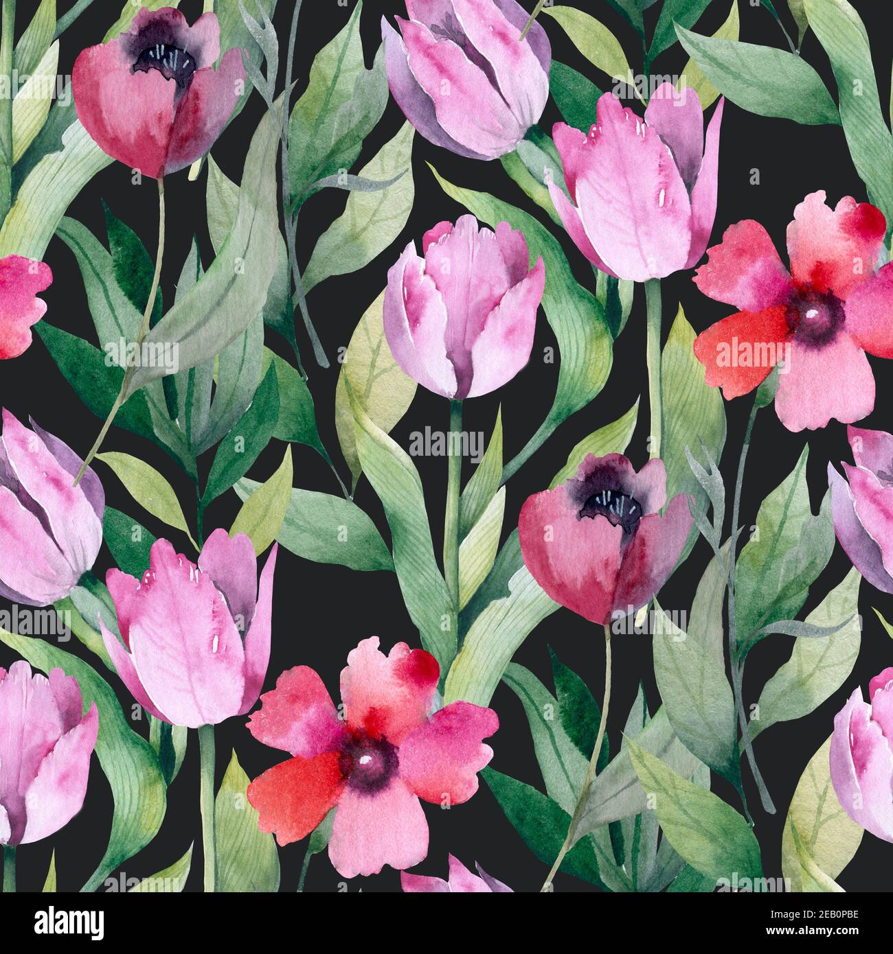 Beautiful seamless floral pattern with watercolor effect. Flower ...