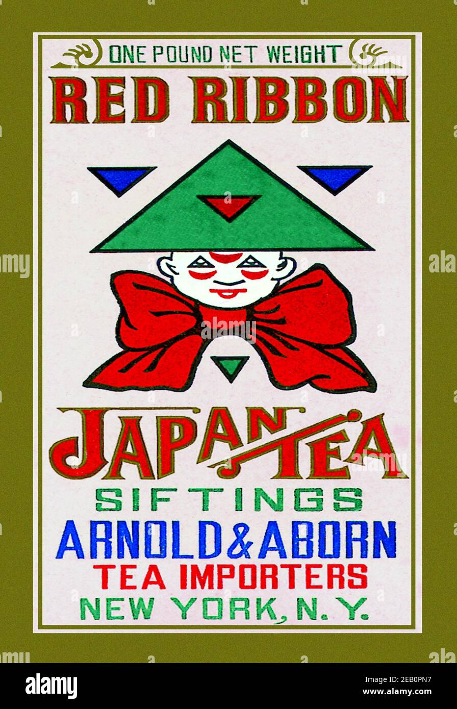 Red Ribbon Brand Tea Stock Photo - Alamy