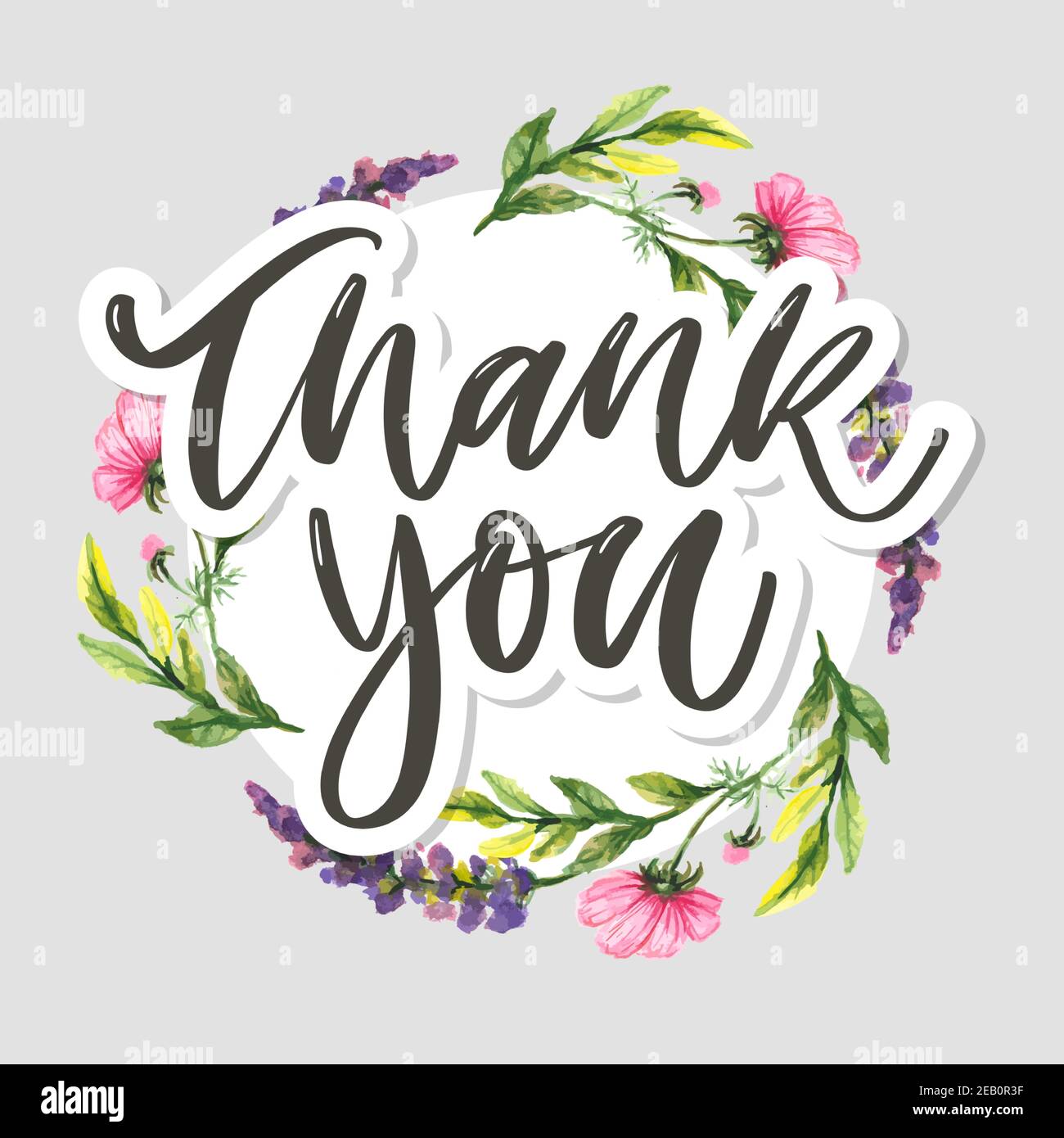 Cute Thank You Script Card Stock Vector Image & Art - Alamy