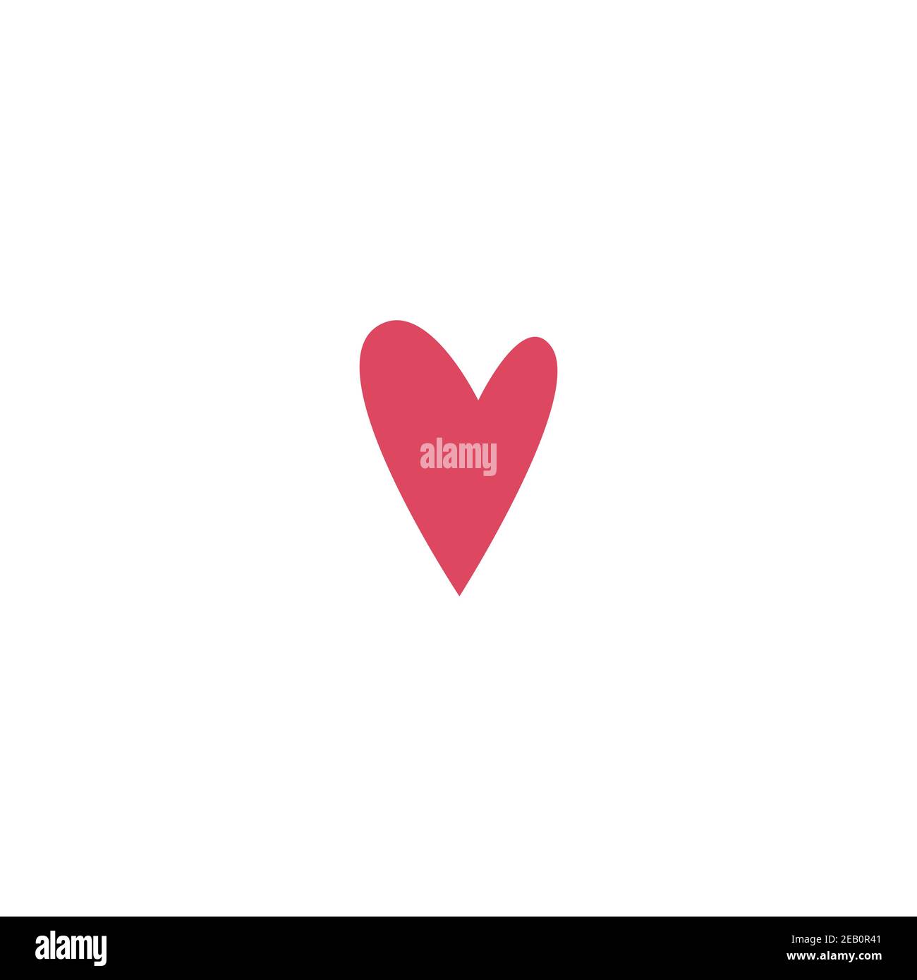 Flat red heart isolated on white background. Love, romantic icon. Best ...