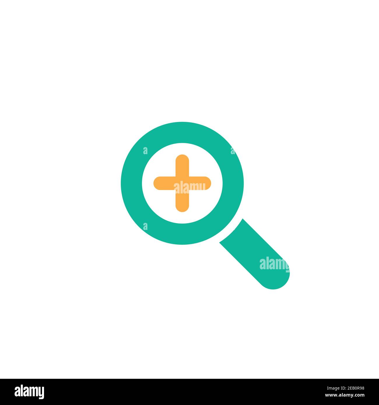 Blue magnifier with plus sign isolated on white. Magnifying glass icon ...