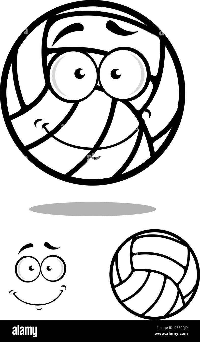 Volleyball ball face cartoon vector hi-res stock photography and images ...