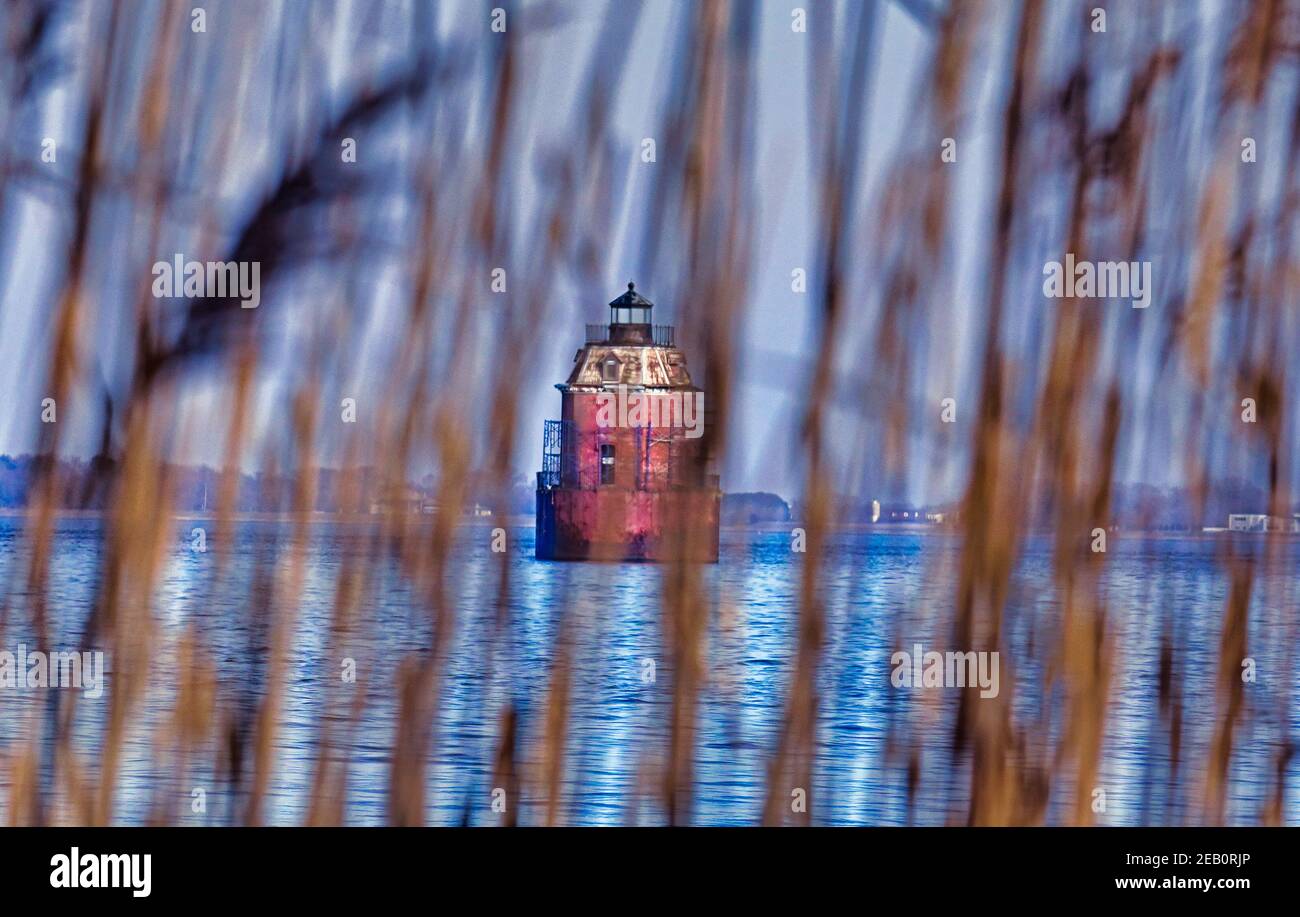 Sandy Point Shoal lighthouse on the Chesapeake bay Stock Photo - Alamy