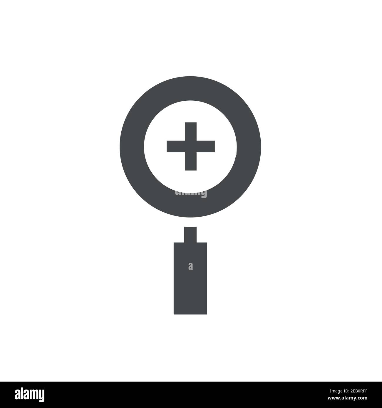 Black magnifier with plus sign isolated on white. Magnifying glass icon ...