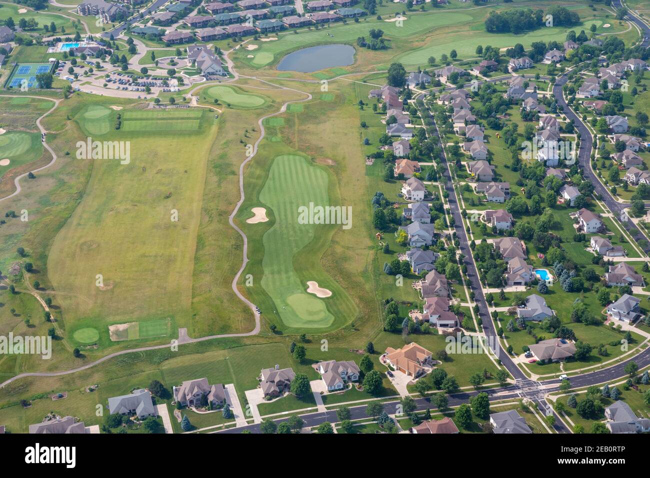 Aerial view of the Hawks Landing Golf Course and neighborhood, Madison ...