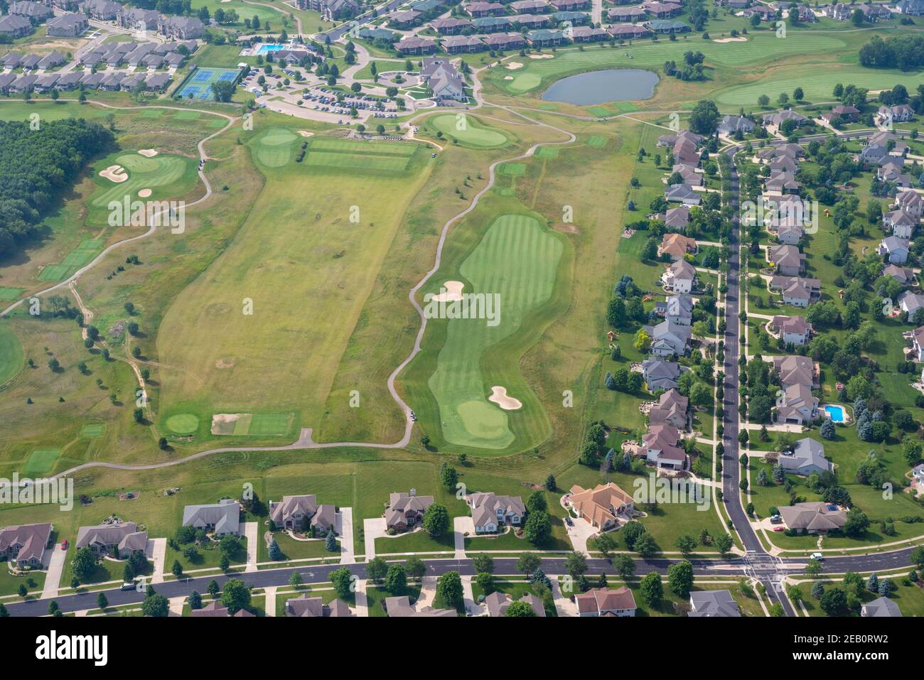 Aerial view of the Hawks Landing Golf Course and neighborhood, Madison ...