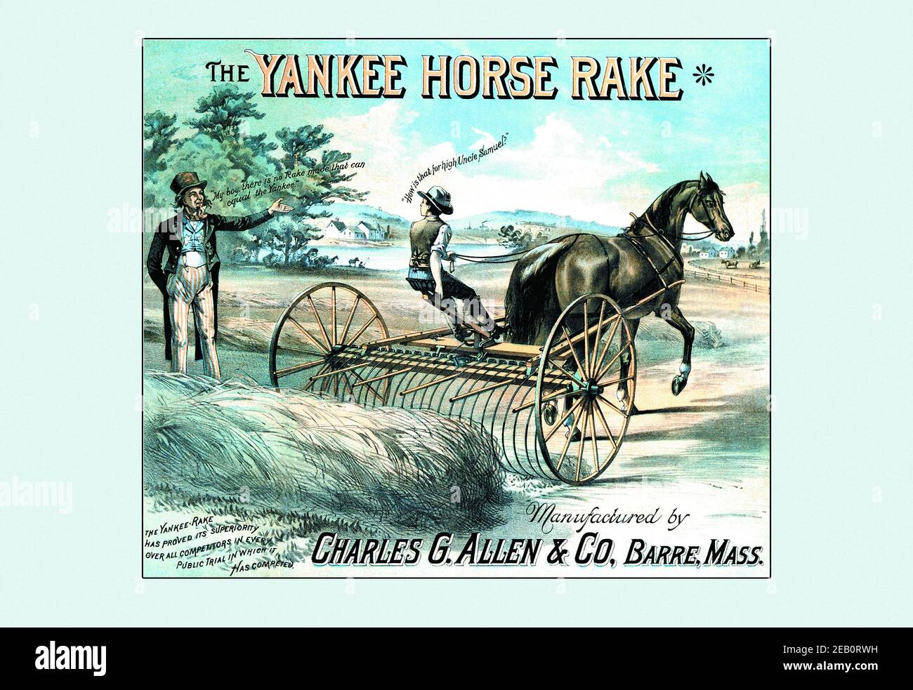 Yankee Horse Rake Stock Photo - Alamy