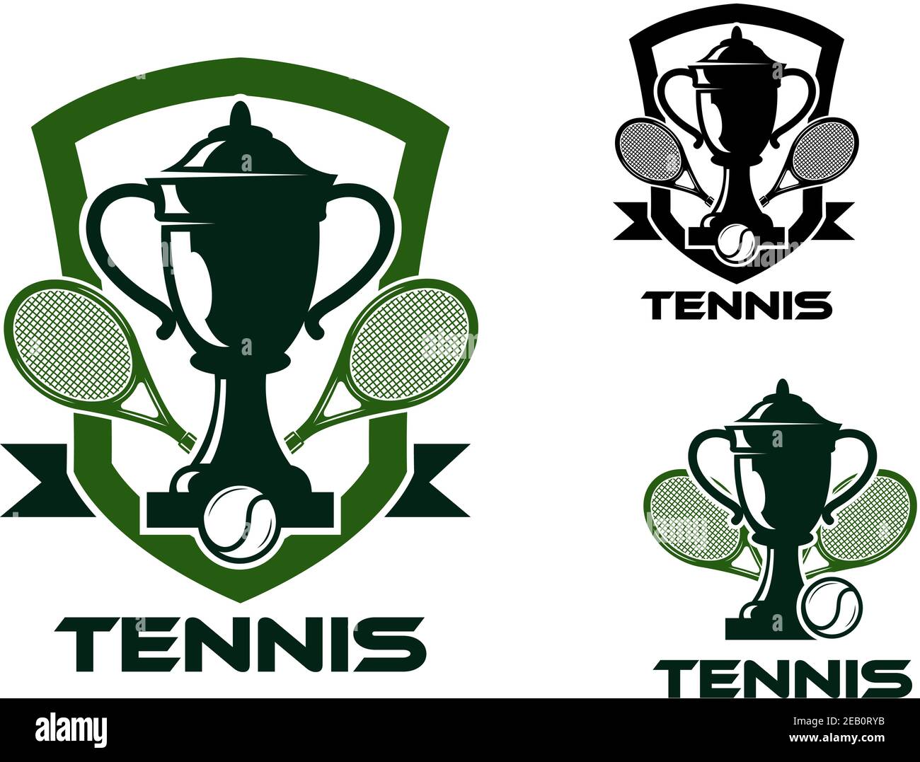 Sport design for tennis tournament logo, labels or emblems includes ...