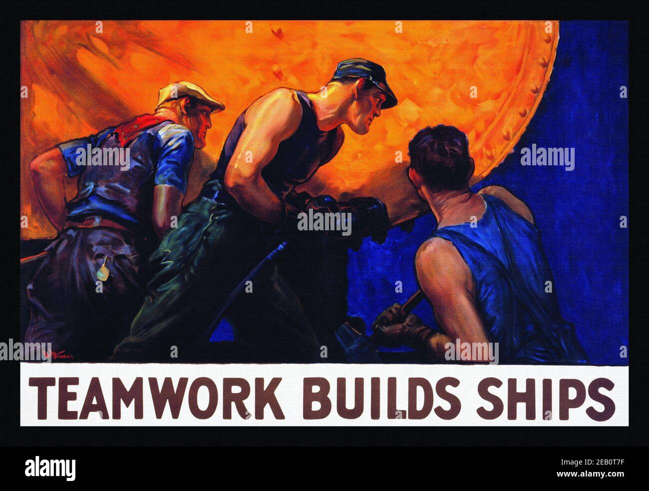 Teamwork Builds Ships 1917 Stock Photo - Alamy
