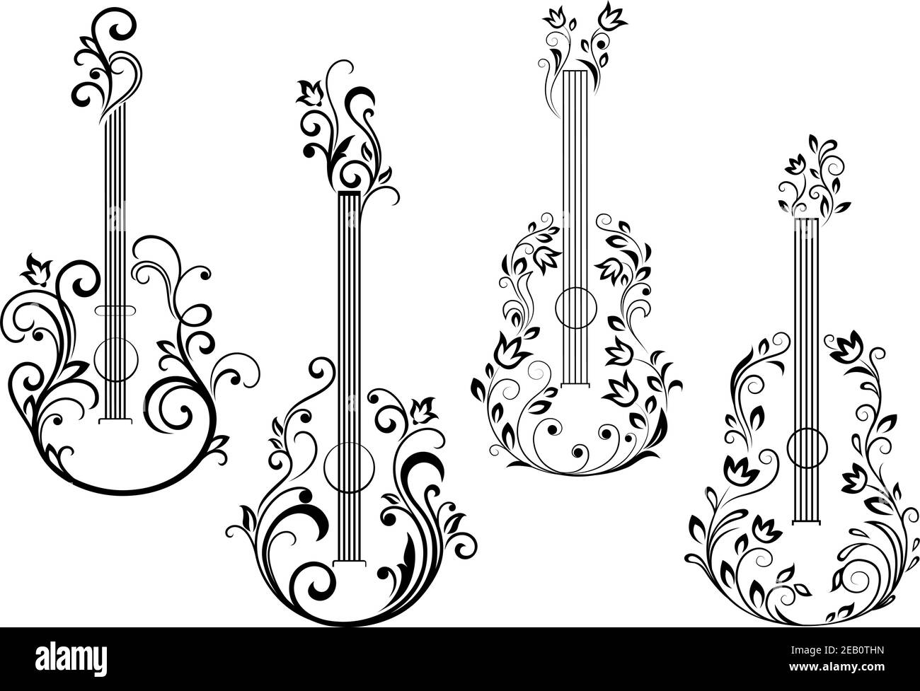 Black guitar body Stock Vector Images - Alamy