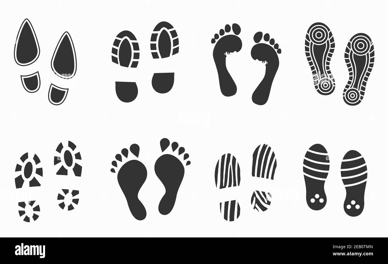 Human footprint set isolated on white. Vector Stock Vector Image & Art ...
