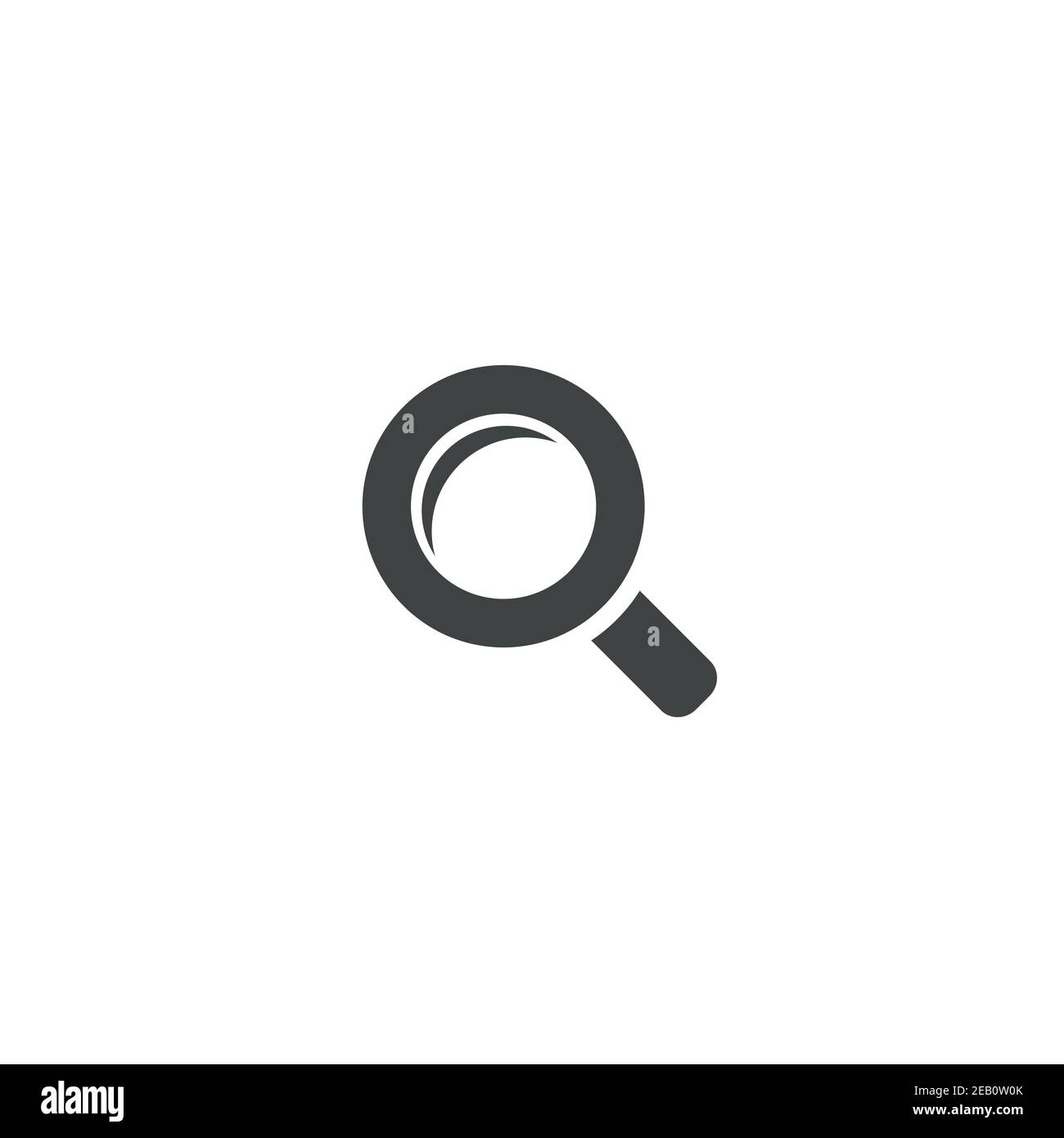 Black Magnifier with highlight isolated on white. Magnifying glass icon ...