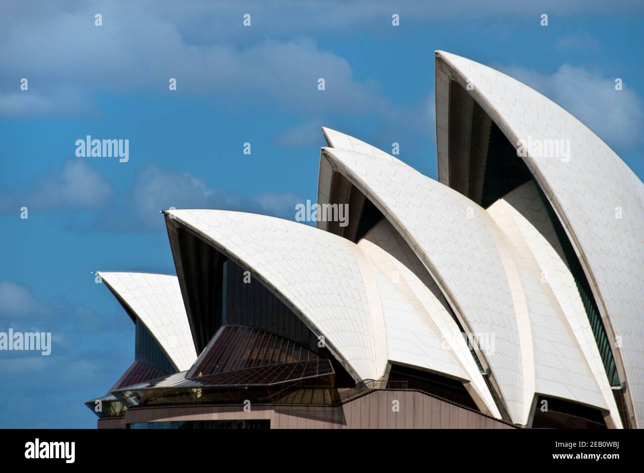 The “shells” of the Sydney Opera House, covered with white tiles ...