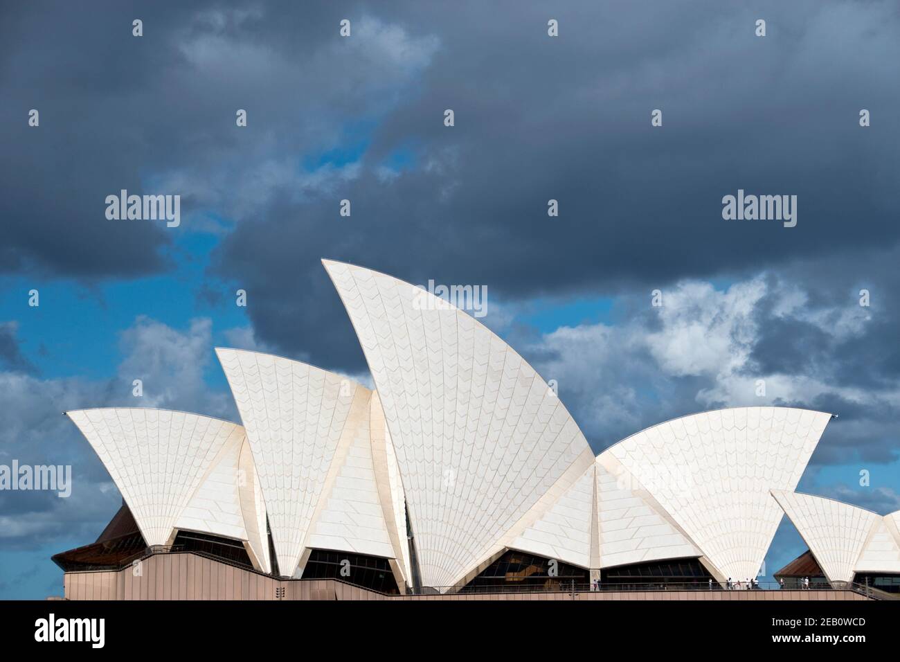 The “shells” of the Sydney Opera House, covered with white tiles ...