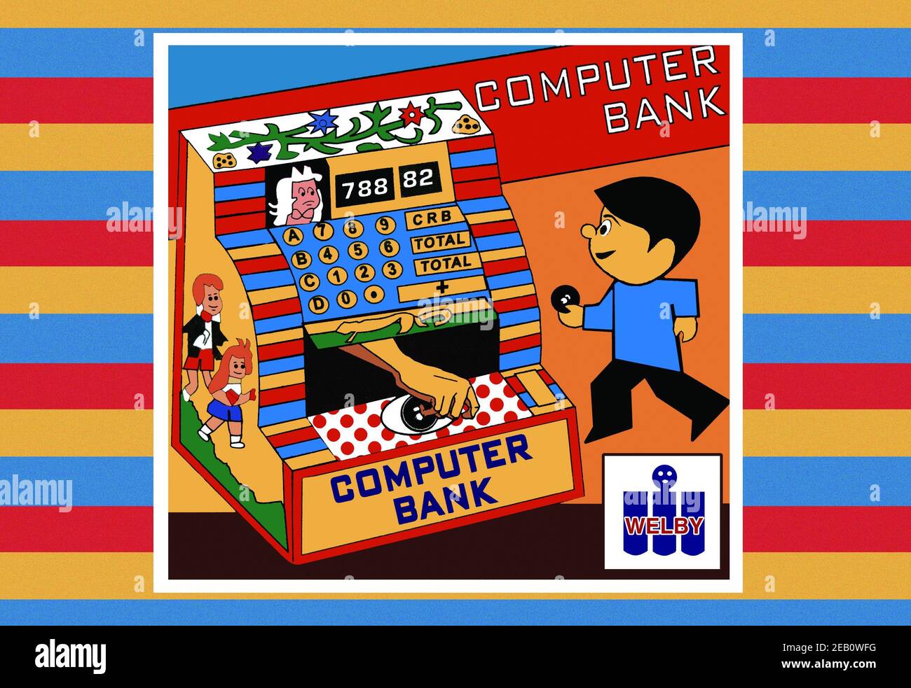 Computer Bank 1950 Stock Photo - Alamy