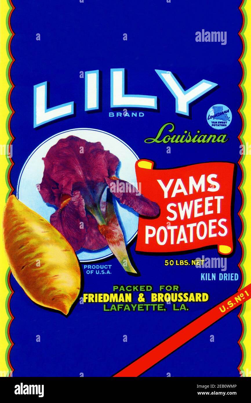 Lily Brand Yams Sweet Potatoes Stock Photo - Alamy
