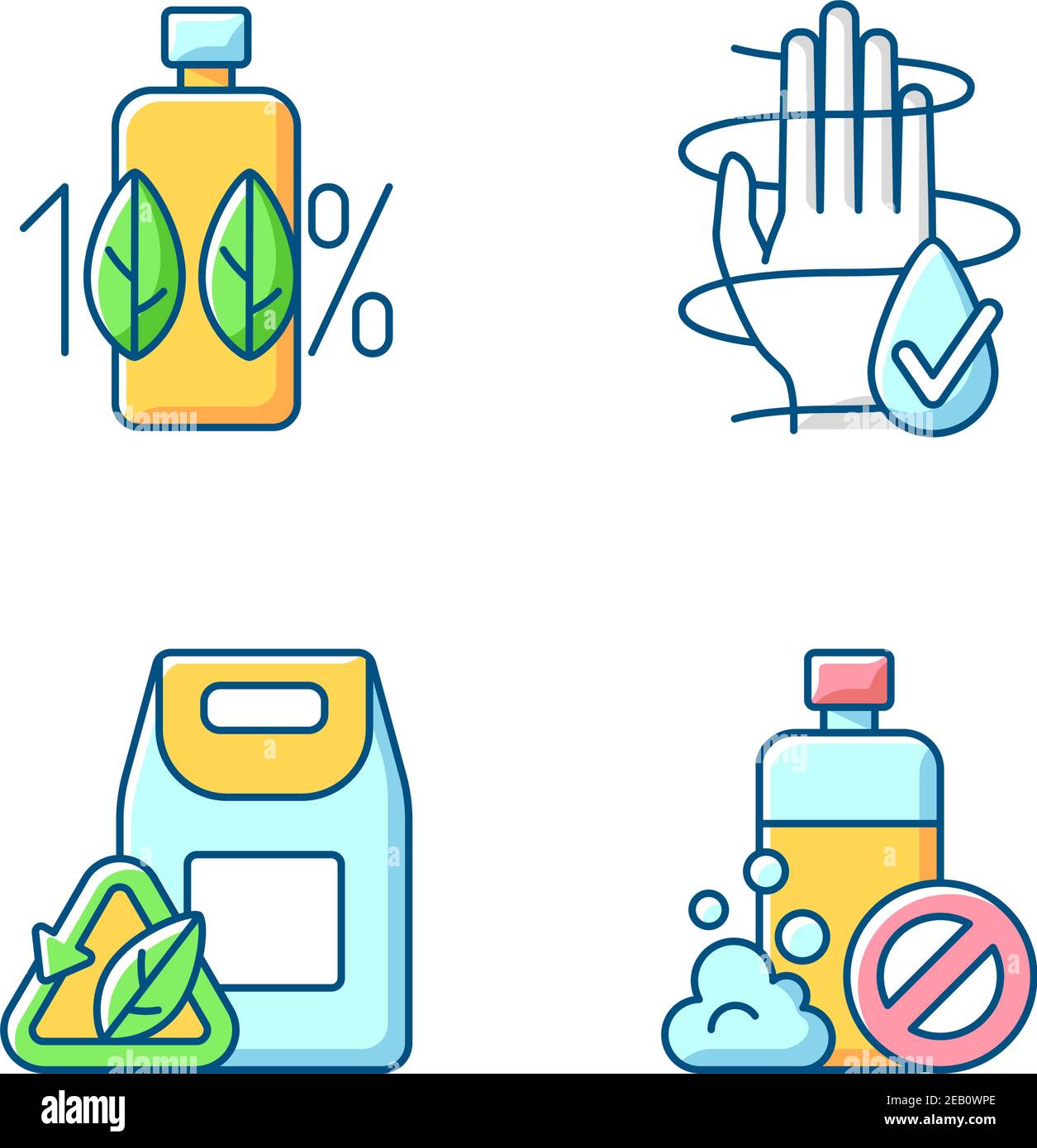 Skincare cosmetics isolated linear icons hi-res stock photography and ...