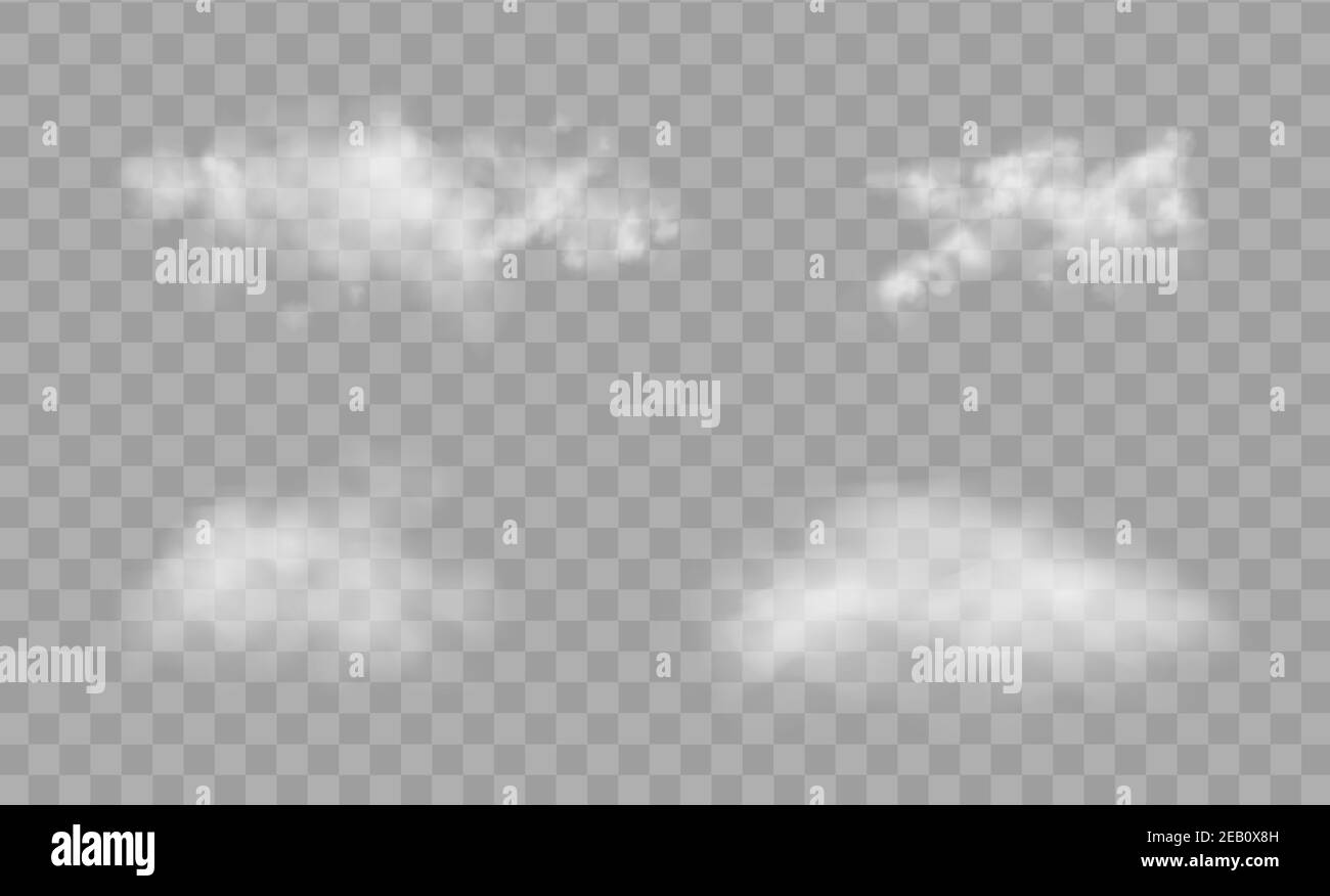Realistic isolated clouds set on the transparent background Stock ...