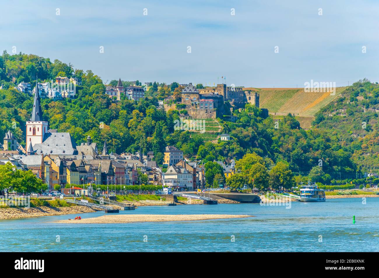 ST. GOAR, GERMANY, AUGUST 16, 2018: View of riverside promenade at St ...