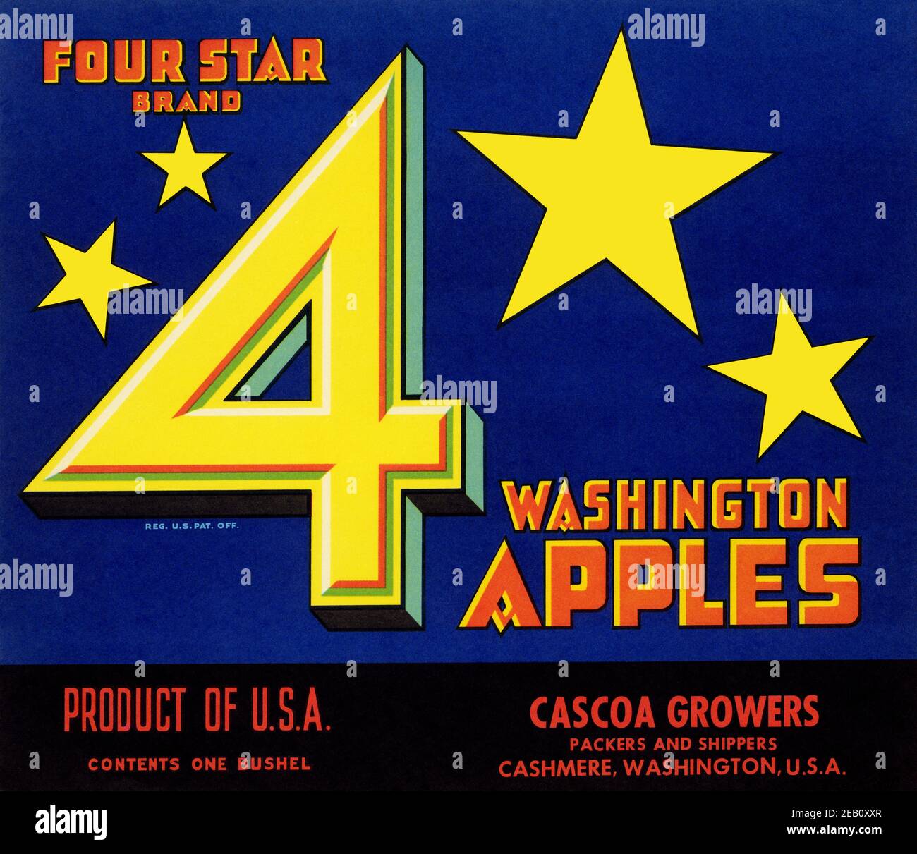 Vintage fruit label washington hi-res stock photography and images - Alamy